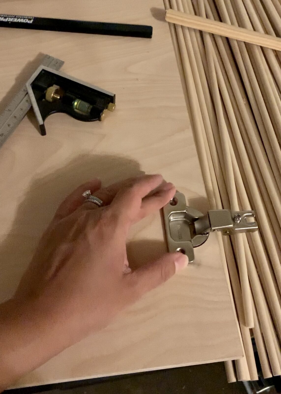 Reeded Cabinet DIY with Dowels - texasdiymama.com